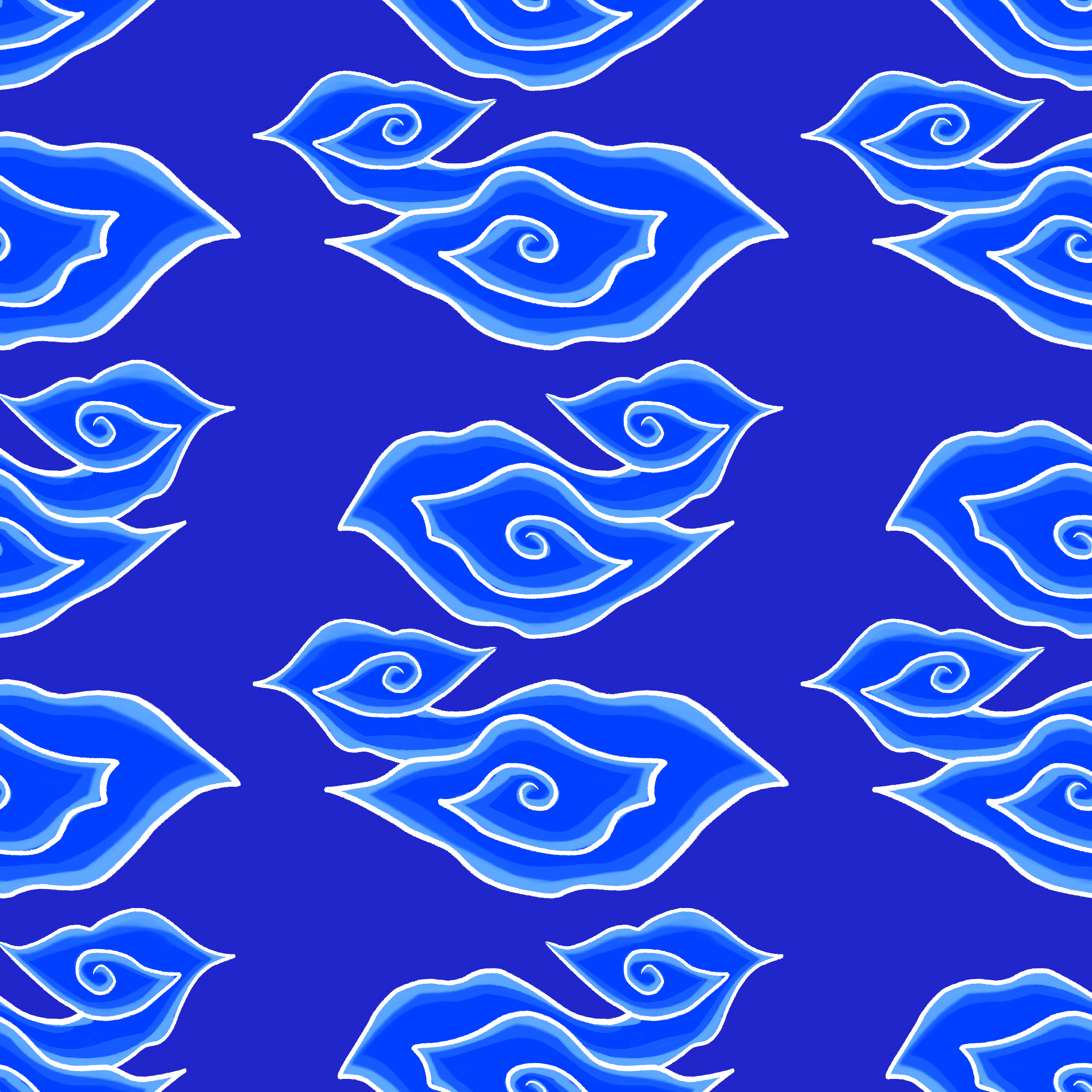 Blue Cloud Pattern - ibisPaint