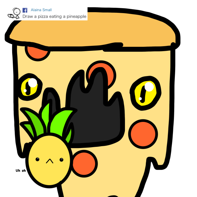 Pizza eating a Pineapple - ibisPaint