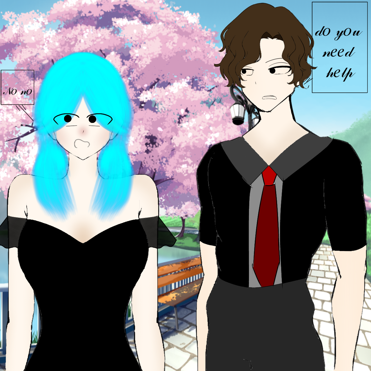 𝒜 𝒸𝓊𝓉𝑒 𝑔𝒾𝓇𝓁 𝒶𝓃𝒹 𝒶 𝒸𝓊𝓉𝑒 𝓂𝑒𝓃 - ibisPaint