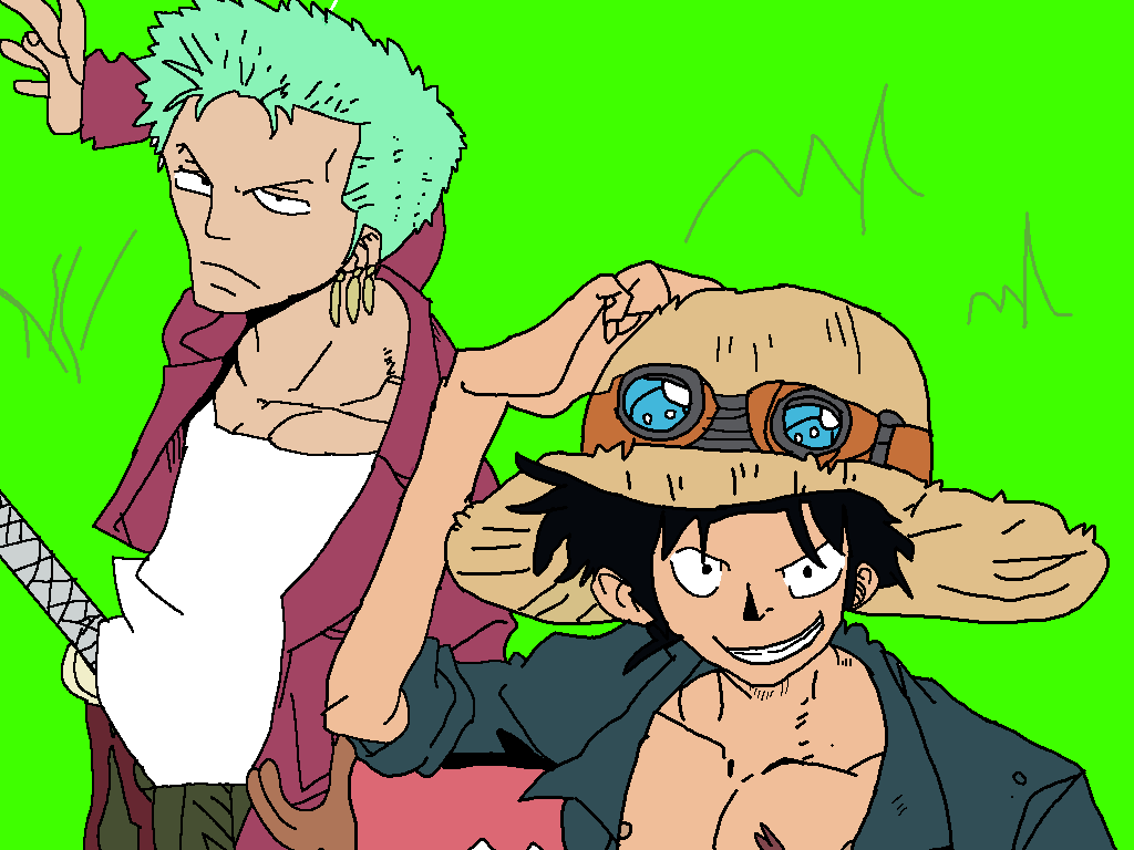 Luffy and Zoro and chopper from one piec - ibisPaint