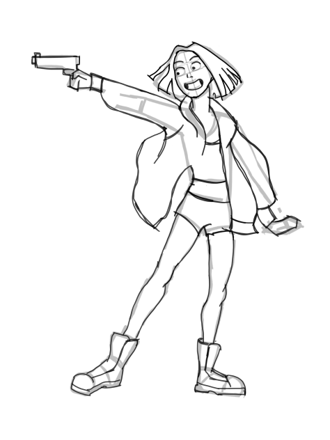 Super Girl With Gun - ibisPaint