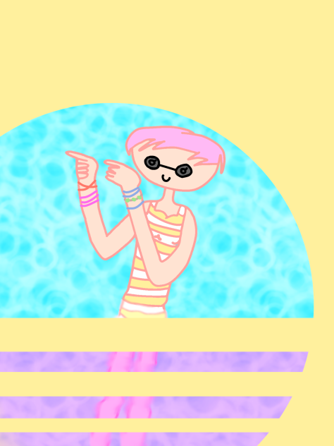 vaporwave sunflower pool femboi - ibisPaint