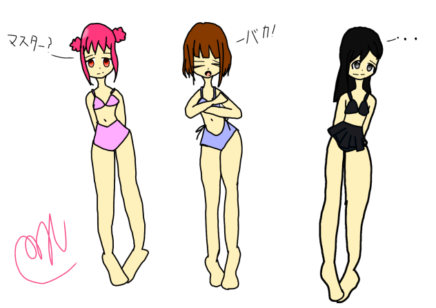 Drawing Mizuki and her friends in bikini - ibisPaint