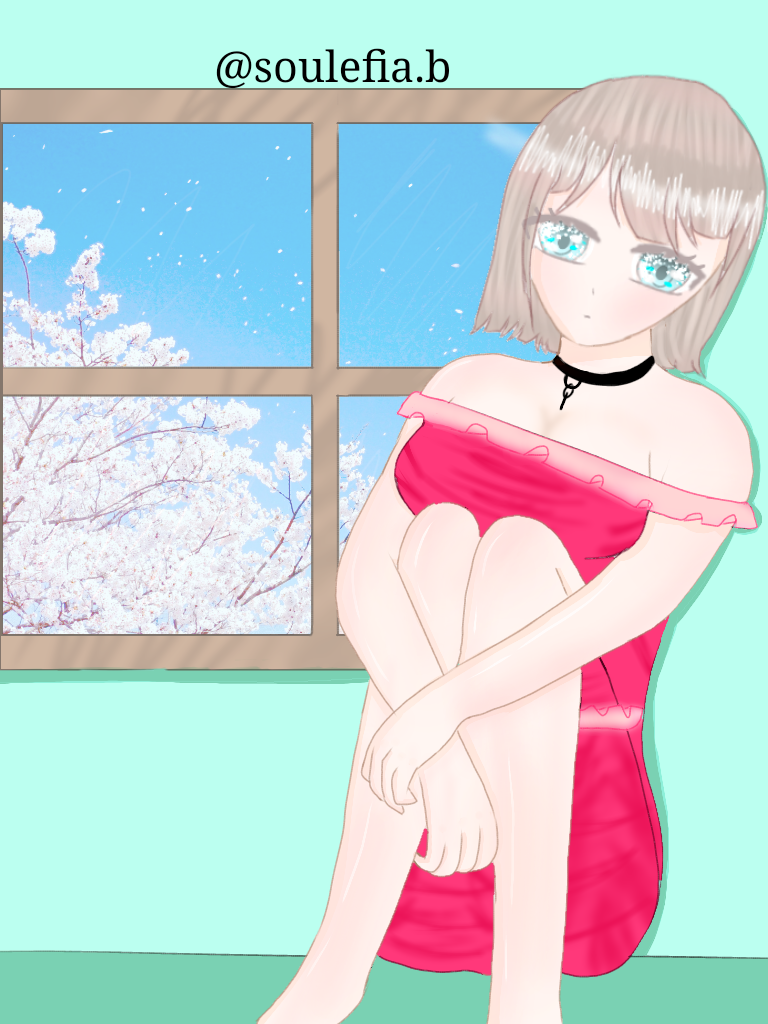 a girl and a window - ibisPaint