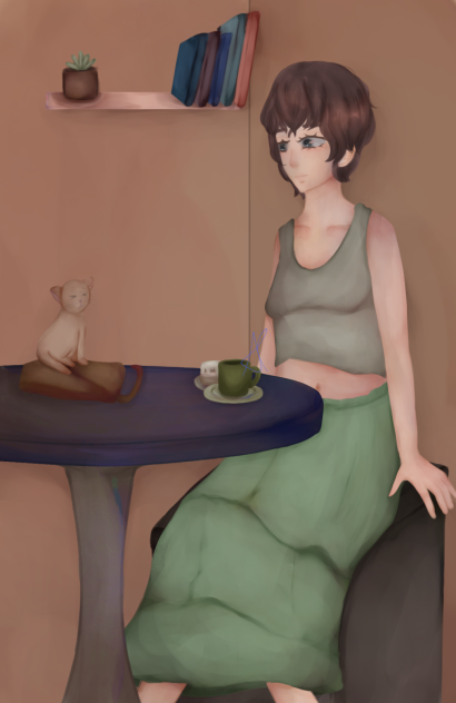 cake and tea - ibisPaint