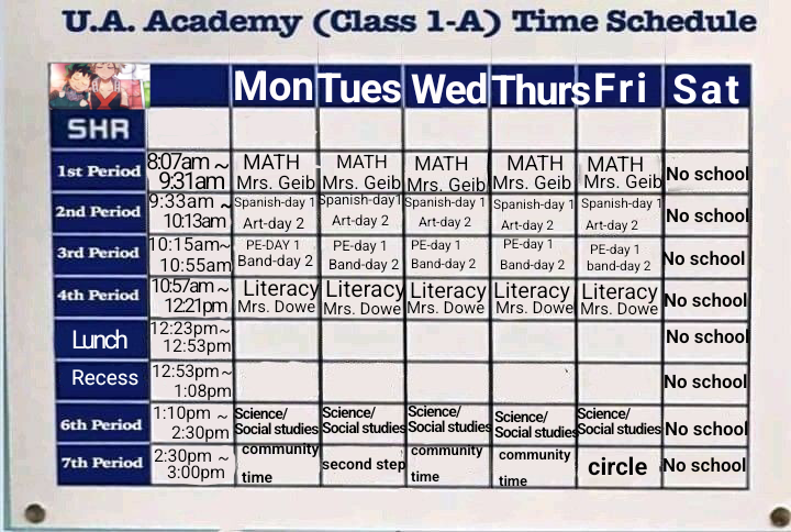 Mha school schedule - ibisPaint