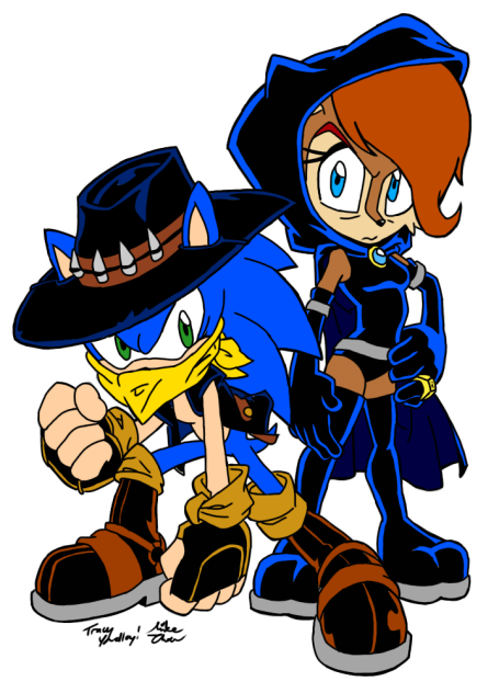 Dark Sonic and Sally Colored - ibisPaint