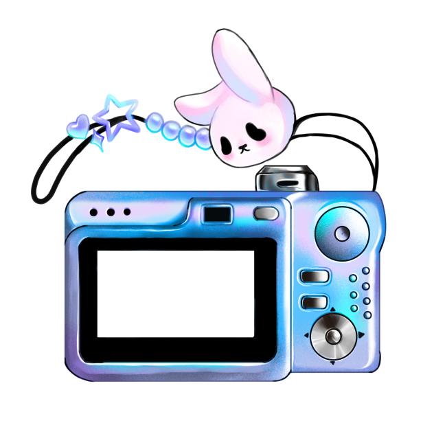 blue y2k digital camera - ibisPaint