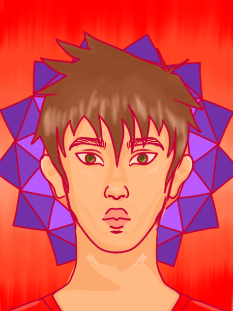 potrait guy with background pattern - ibisPaint