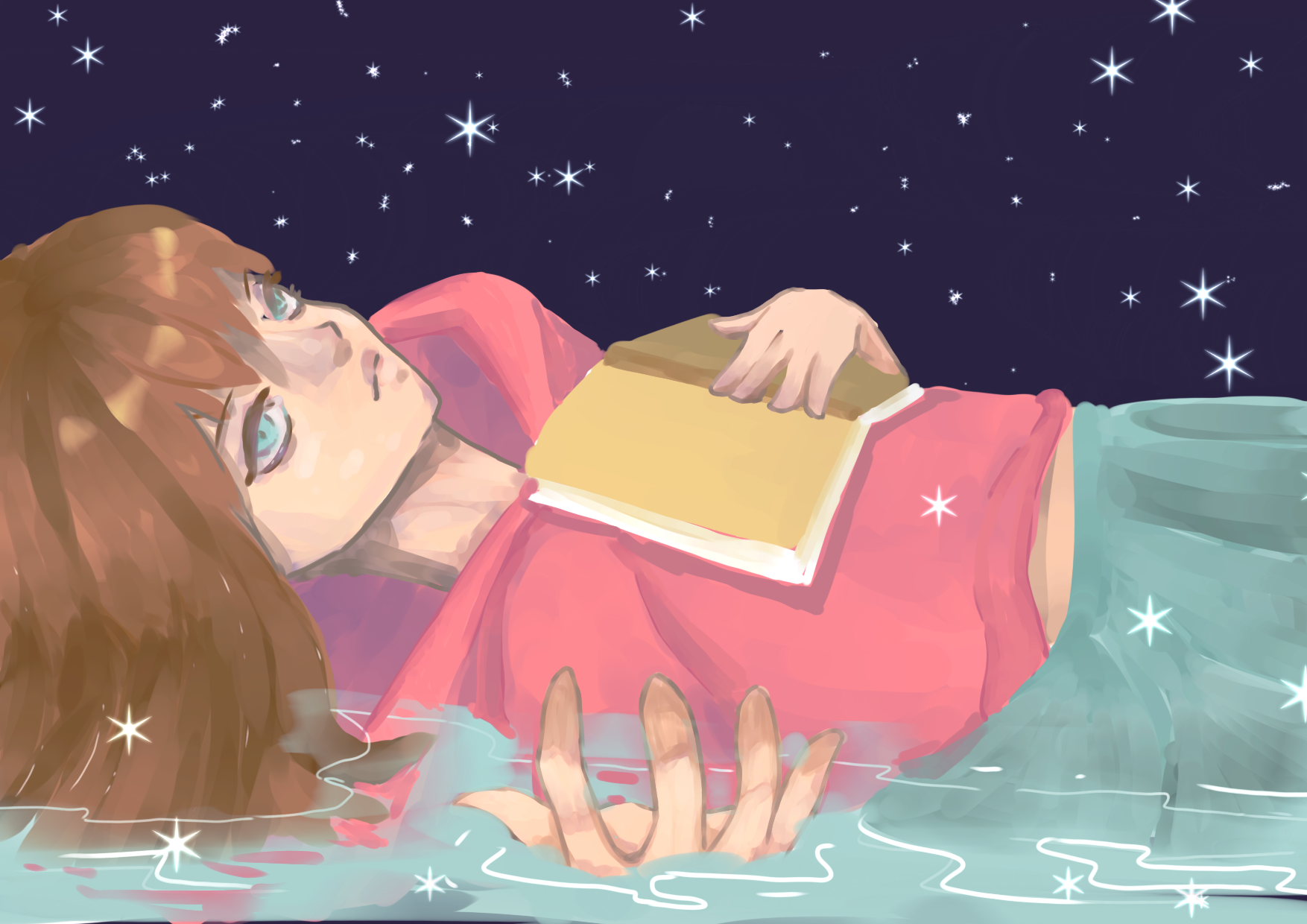 (Redraw) floating girl no4 - ibisPaint