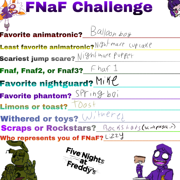 My fnaf chart - ibisPaint