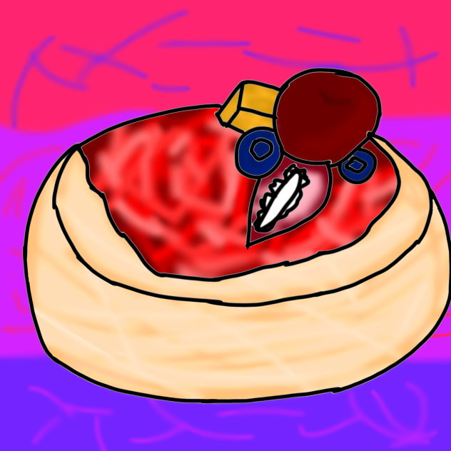 Mini cake topped with fruit - ibisPaint