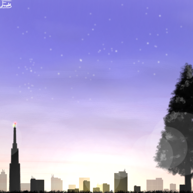 Evening at the city - ibisPaint