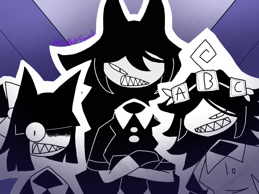 Miss Circle, Bloomie, and Thavel - ibisPaint