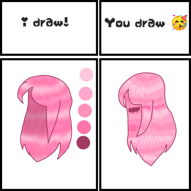I draw! You draw! Hair collaboration - ibisPaint