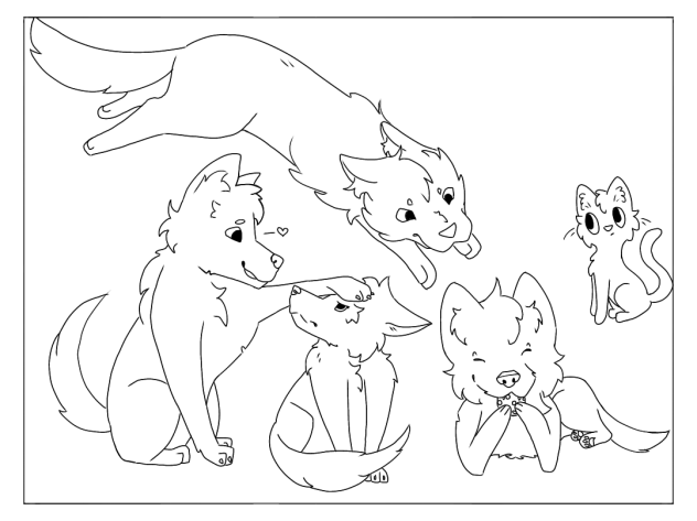 Wolf & dog collab - ibisPaint