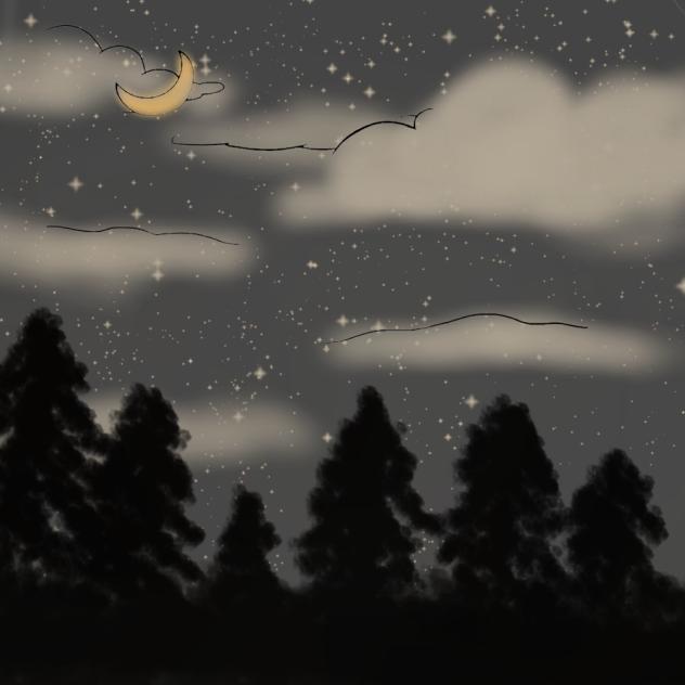 Gray night sky - ibisPaint