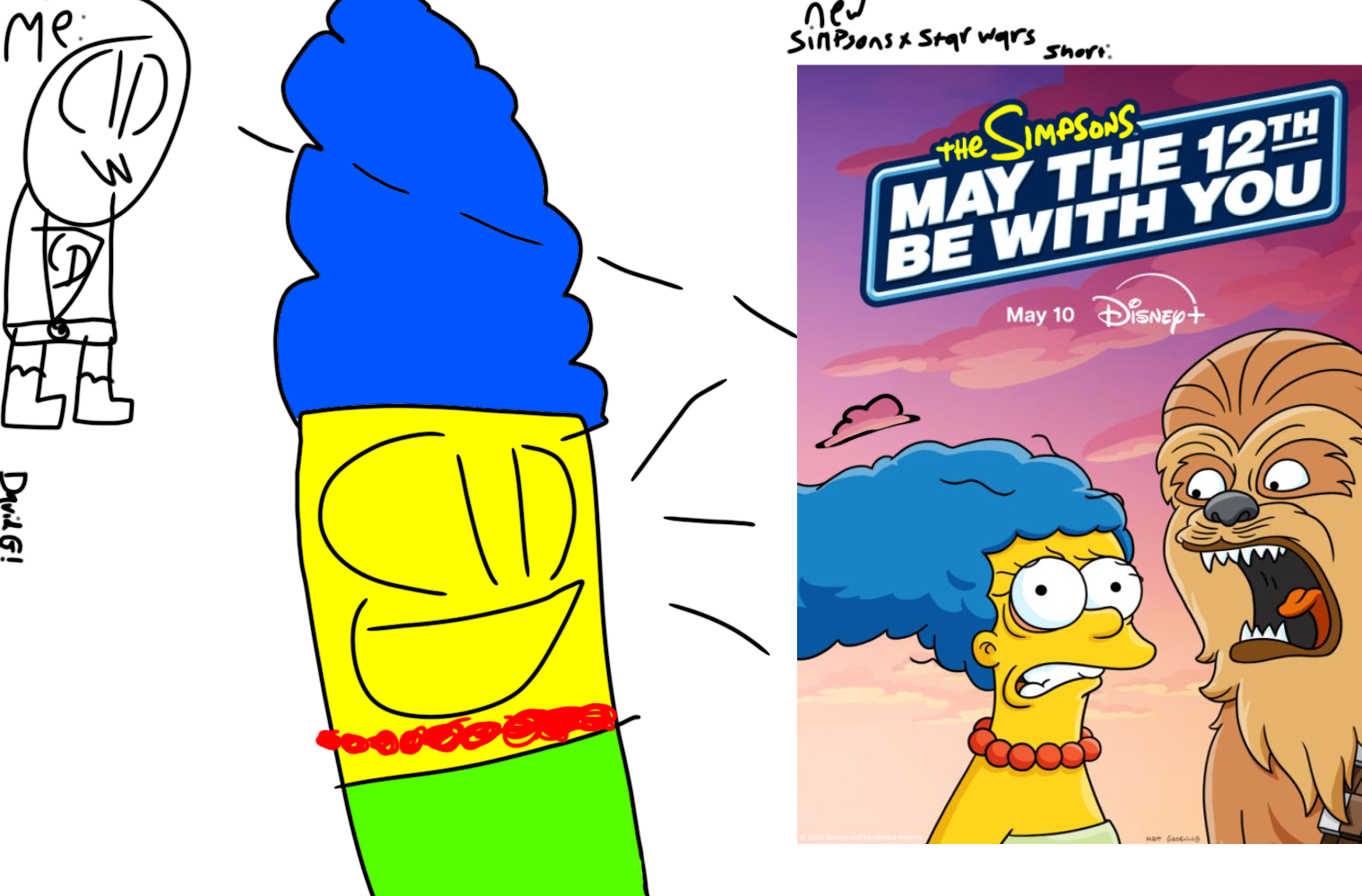 Me when I see Simpsons x Star Wars Short - ibisPaint