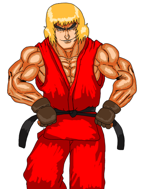 Coloring my sketch of Ken Masters - ibisPaint