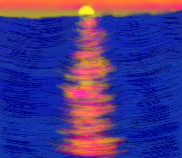 beach sunset - ibisPaint