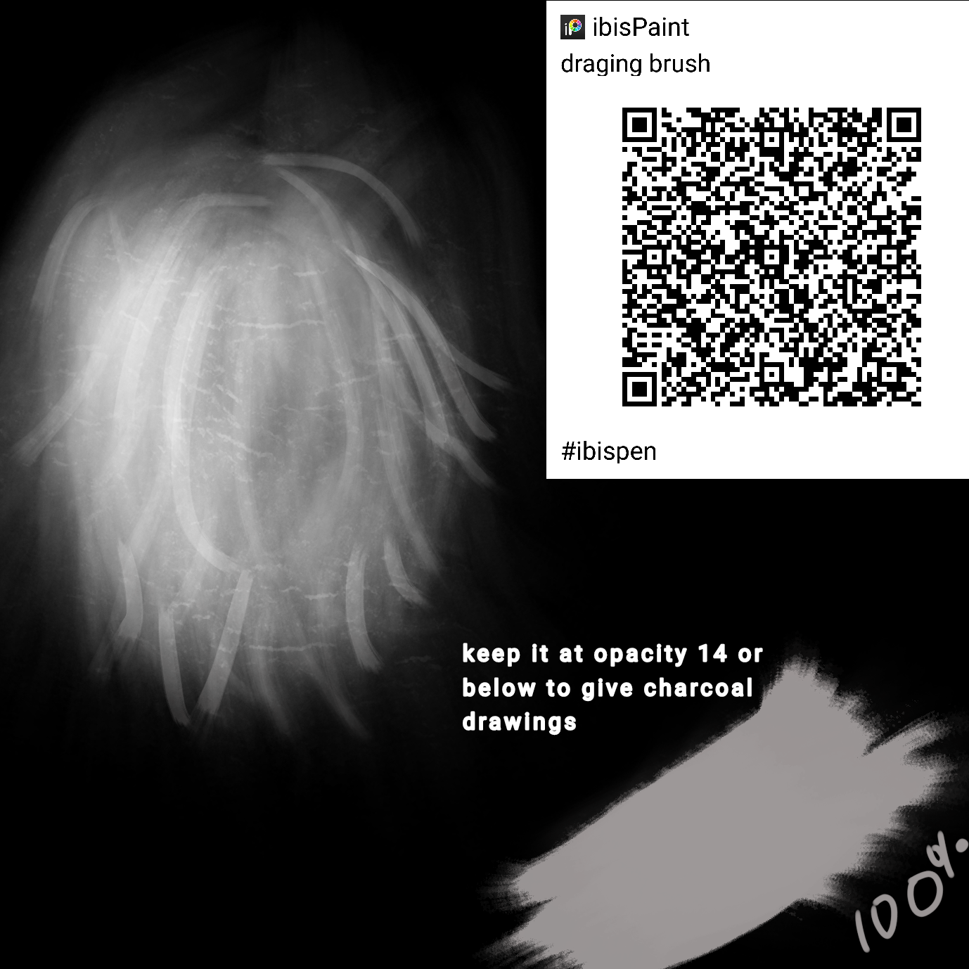charcoal brush ordragging brush - ibisPaint
