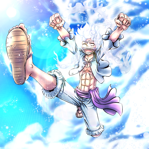 Luffy gear 5 The Sun God Nika - ibisPaint