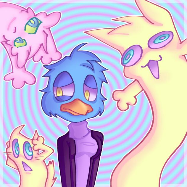 Stop bothering her yellow furball - ibisPaint