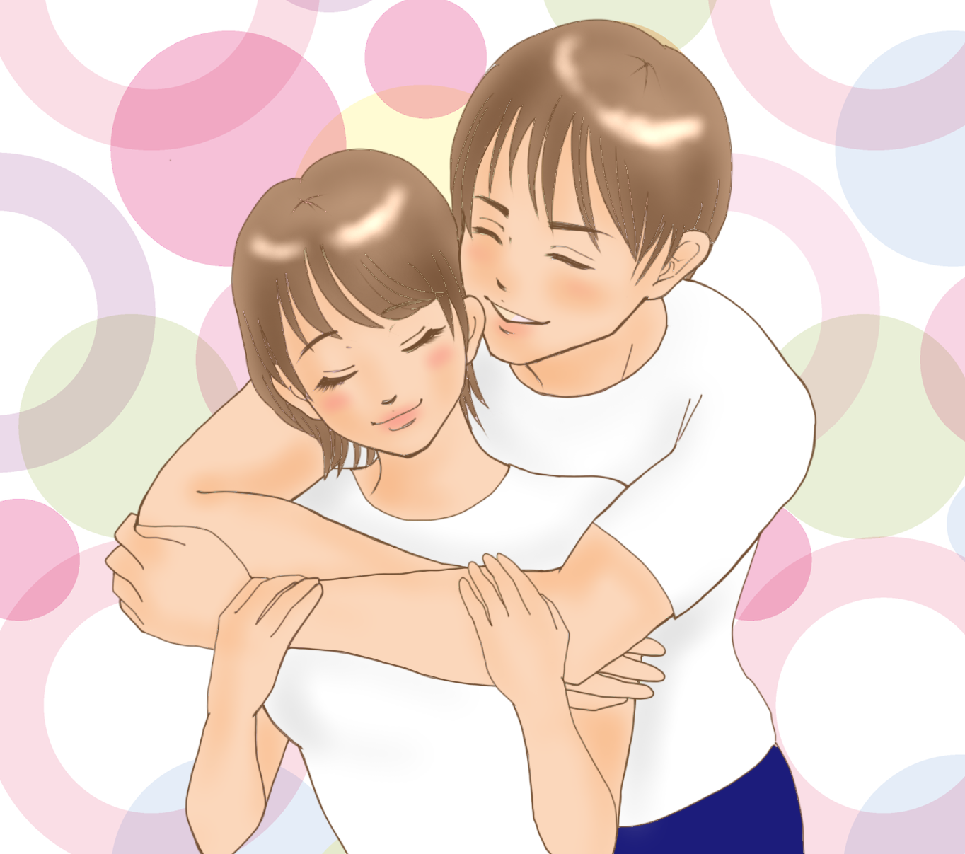 Back hug - ibisPaint