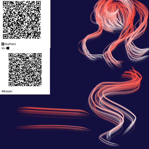 hai cây vẽ tóc mới tạo - ibisPaint