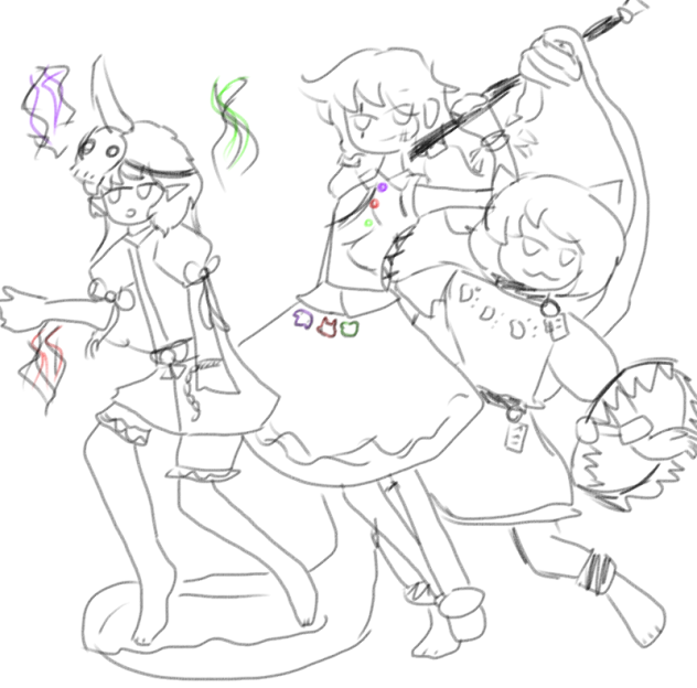 東方獣王園 (cover character concepts) - ibisPaint