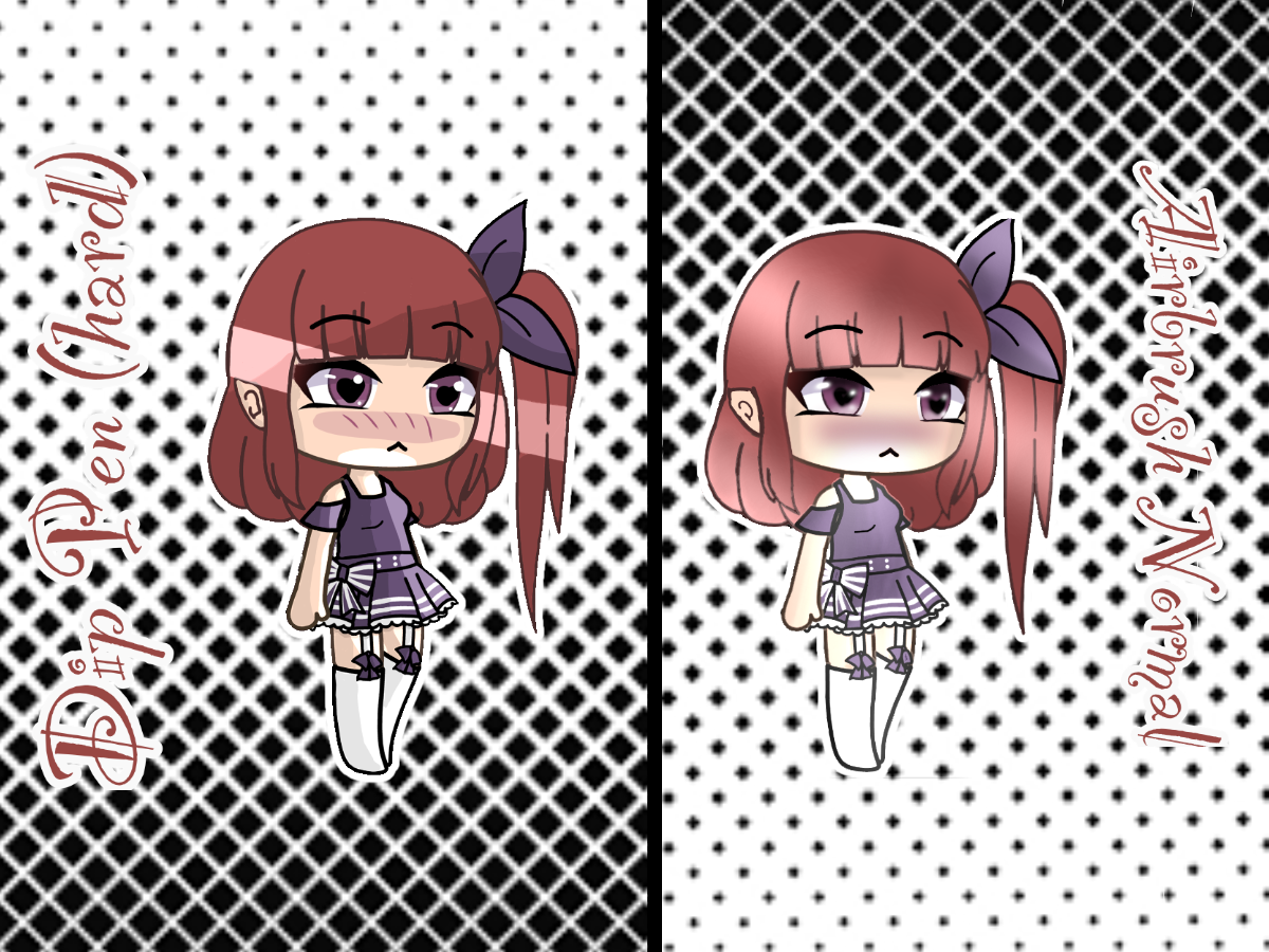 Dip Pen (hard) v. Airbrush Normal - ibisPaint