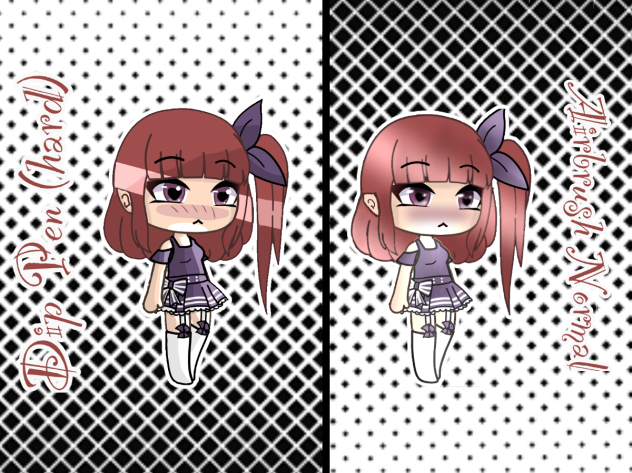 Dip Pen (hard) v. Airbrush Normal - ibisPaint