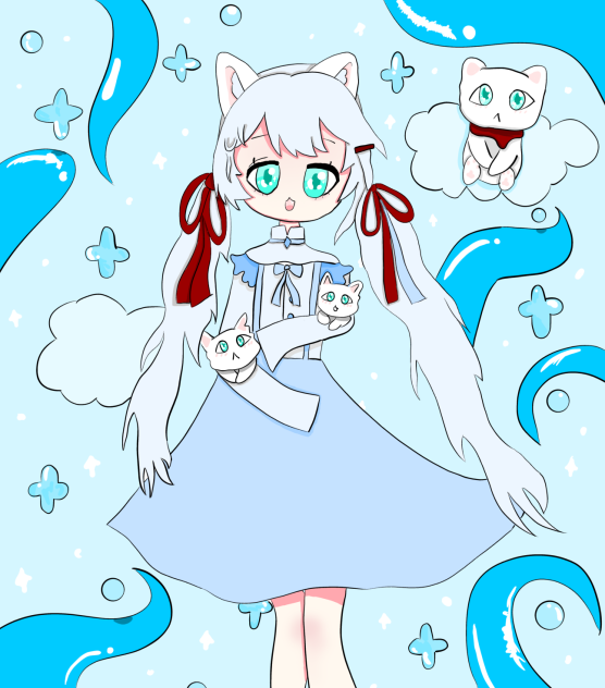 Blue kitty - ibisPaint