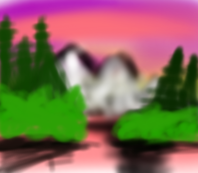 Bob Ross drawing (airbrush tool) - ibisPaint