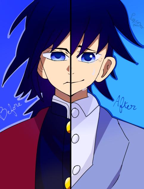 giyu before and after the final battle - ibisPaint