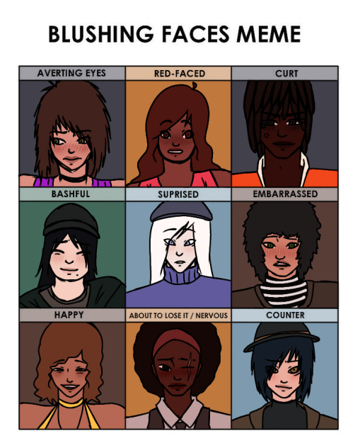 Blushing Faces Meme - ibisPaint