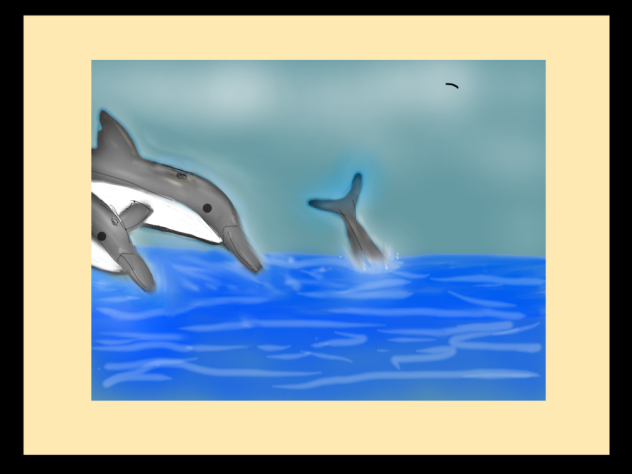 dolphins play - ibisPaint