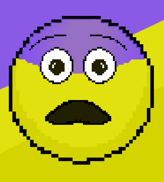 pixel art of scared emoji Drawing 😨😨 - ibisPaint