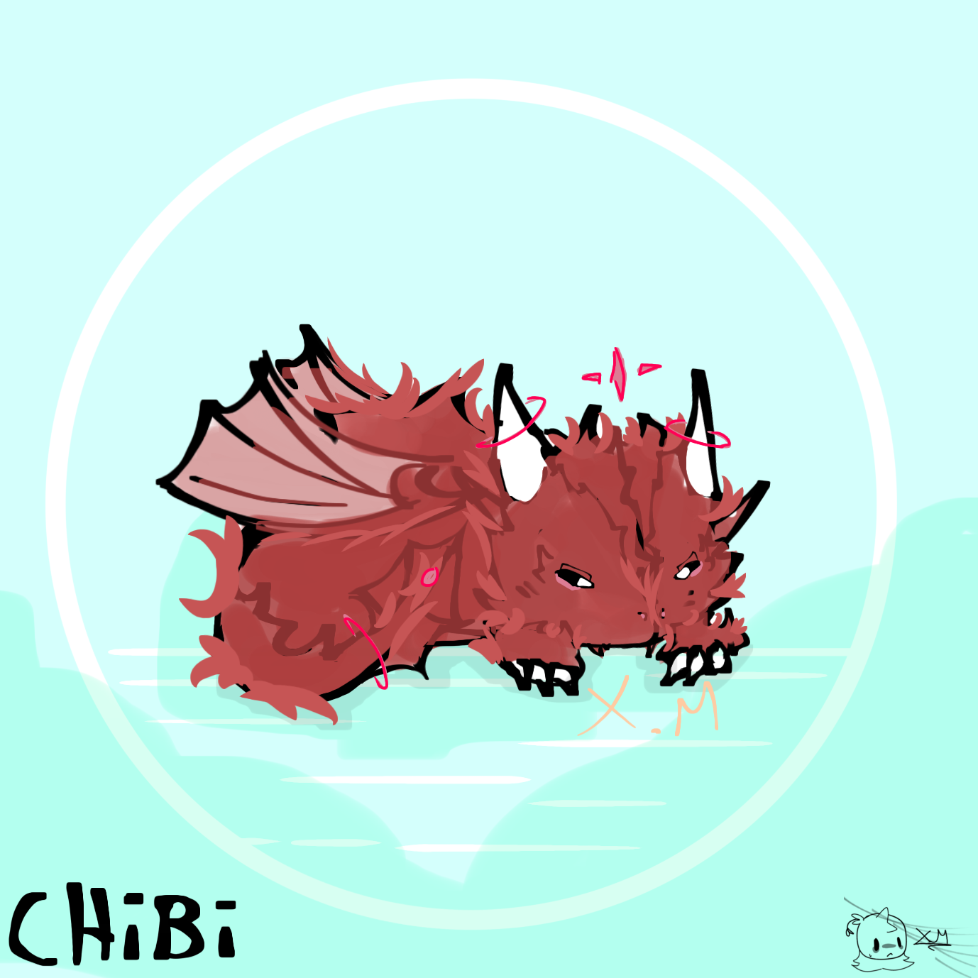 Chibi fluffy dragon - ibisPaint