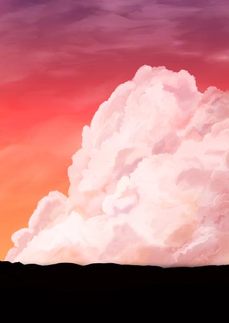 sunset Cumulus cloud - ibisPaint