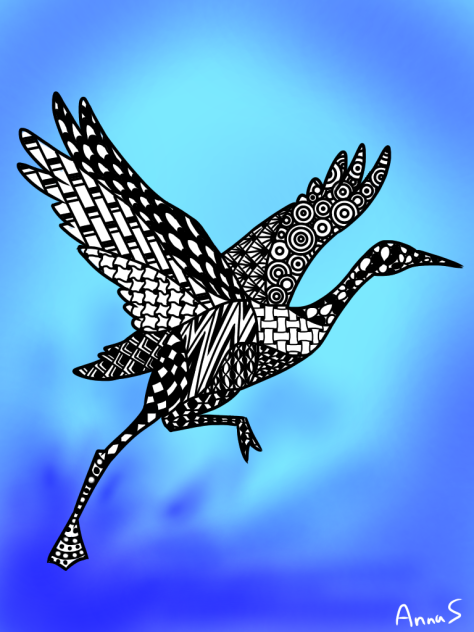 Zentangle Crane - ibisPaint