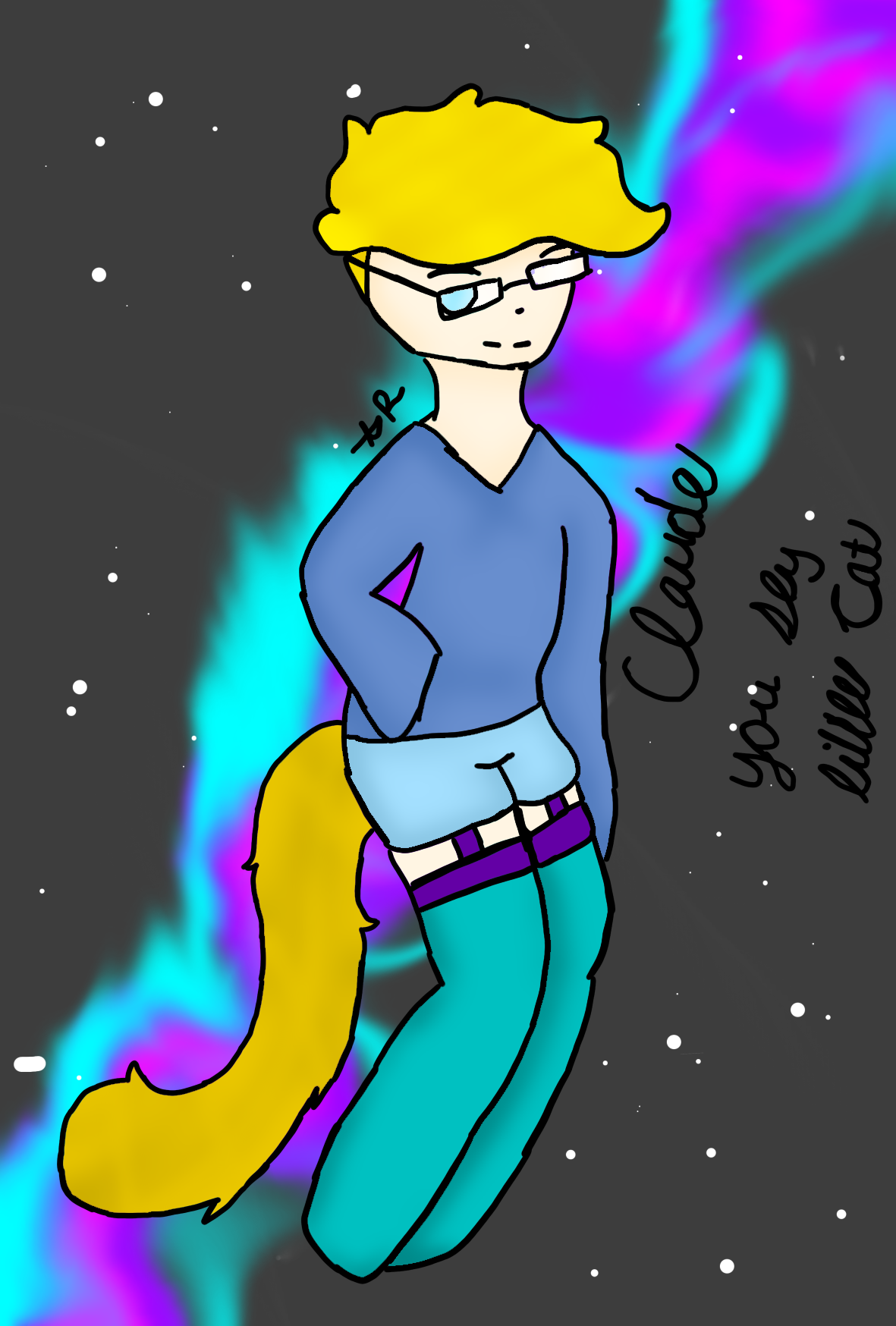 Claude the sky kitty - oc speedpaint - ibisPaint