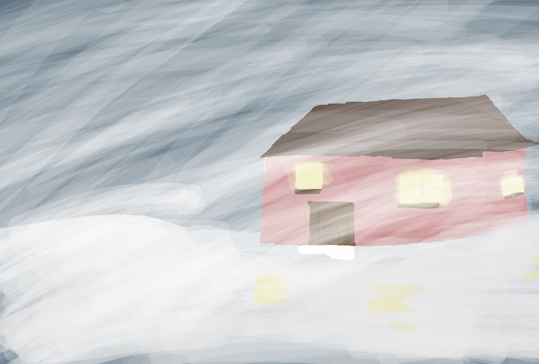 cabin in the blizzard - ibisPaint