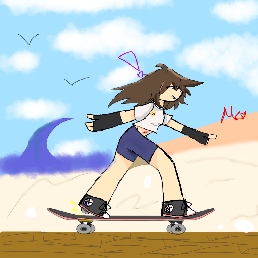 Skate boarding beach! - ibisPaint