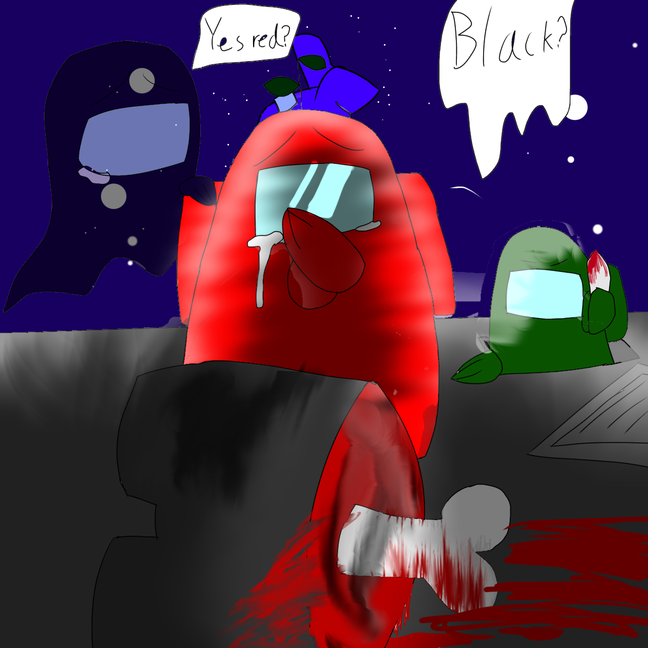 Sad Black X Red Story. - ibisPaint