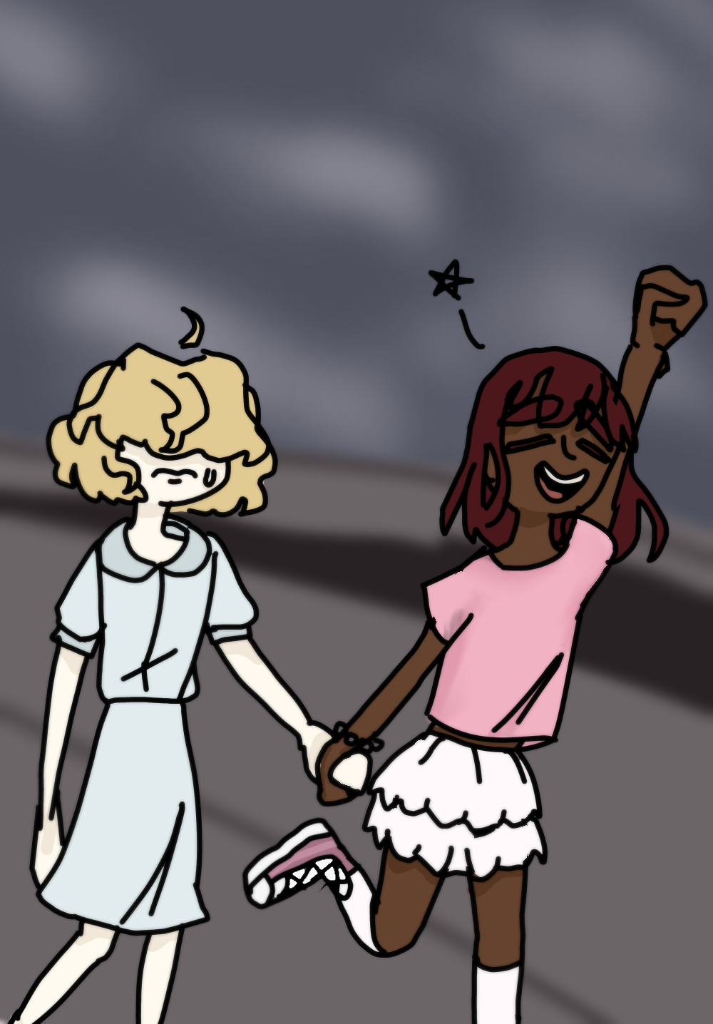 Two childhood friends back together - ibisPaint