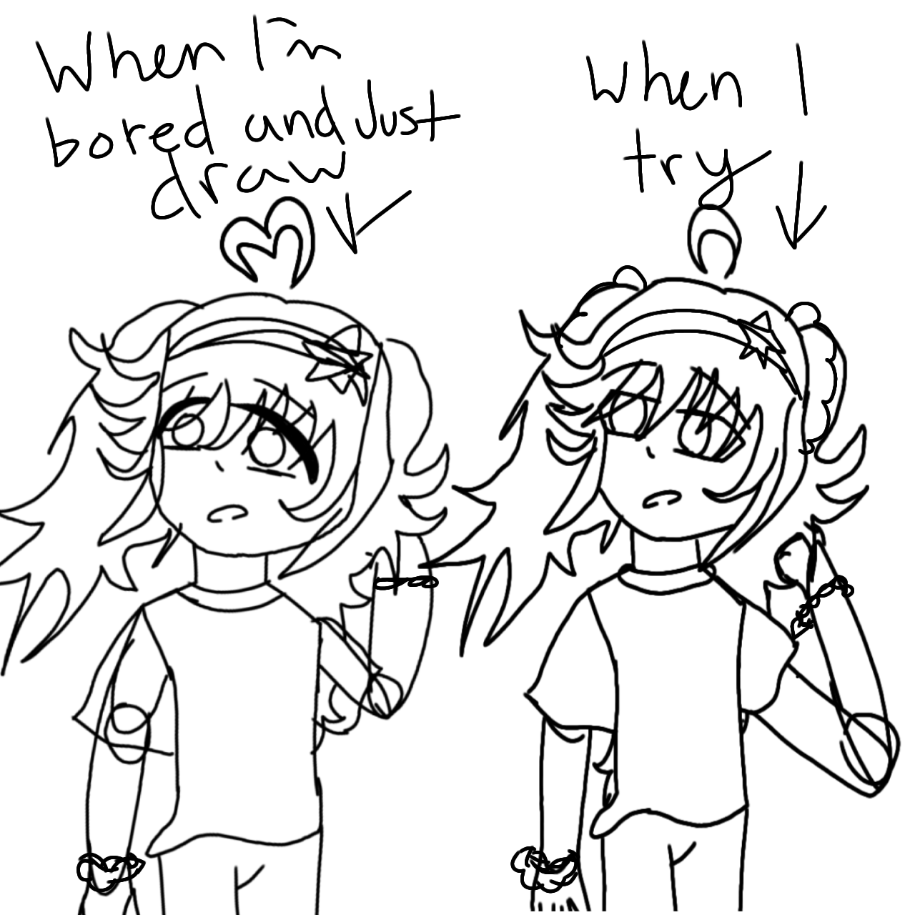 not trying vs trying - ibisPaint
