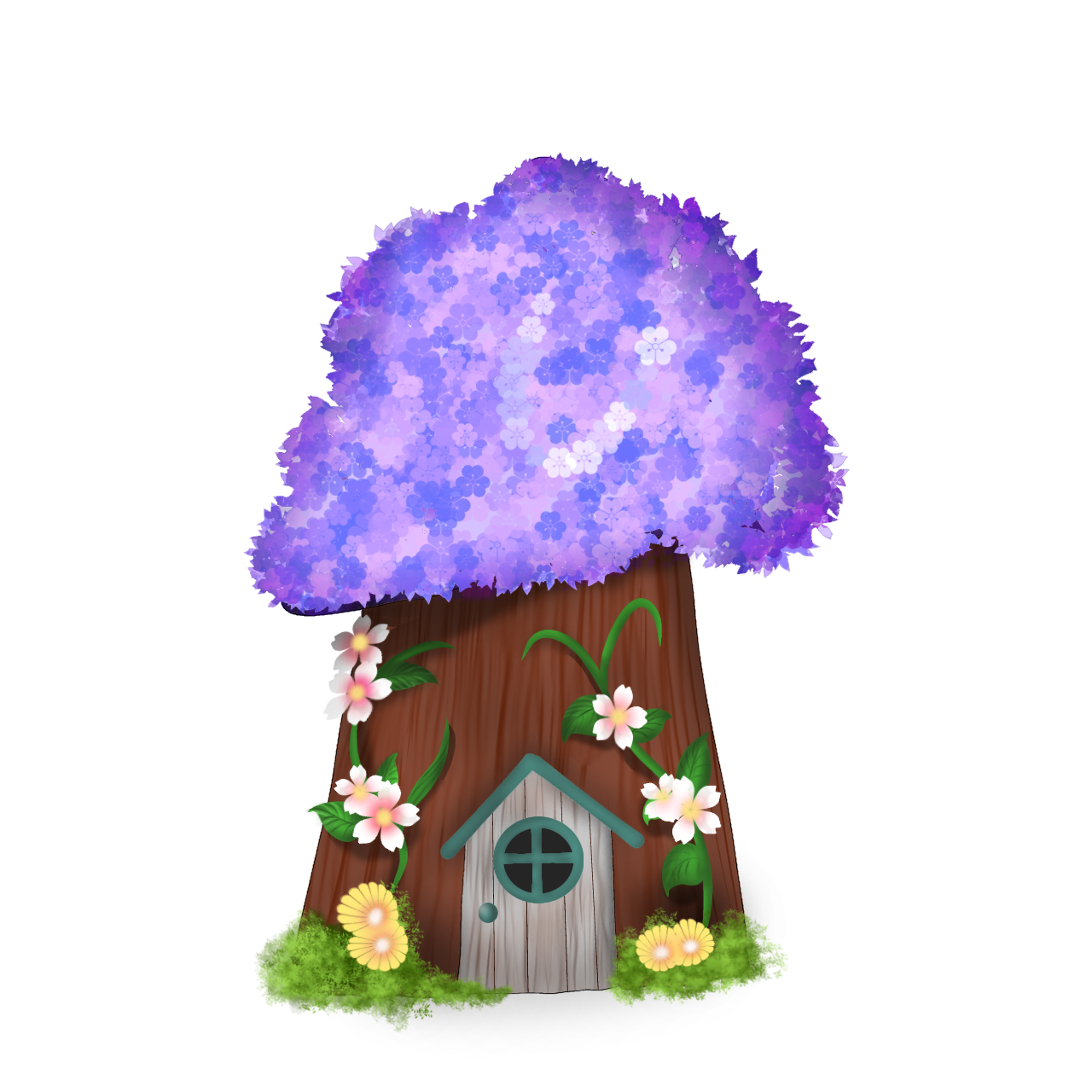 hydrangea flower house 2 - ibisPaint