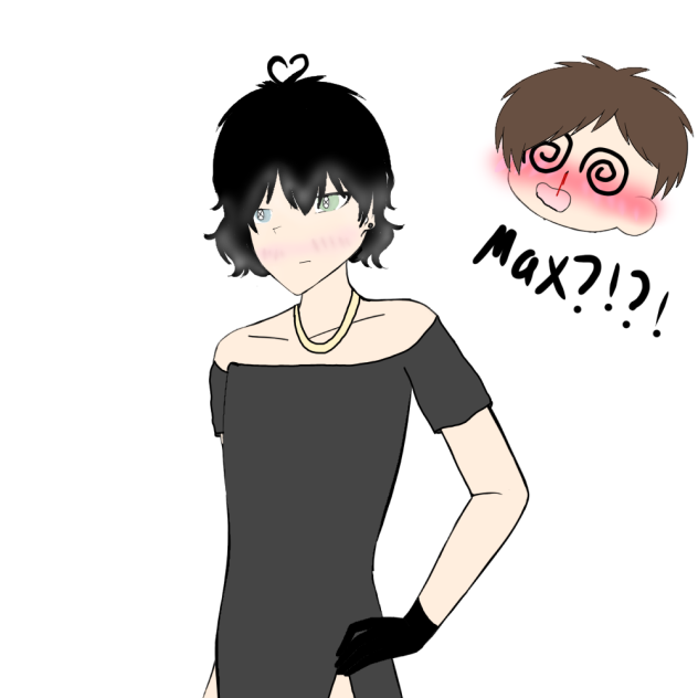 Max wears dress - ibisPaint