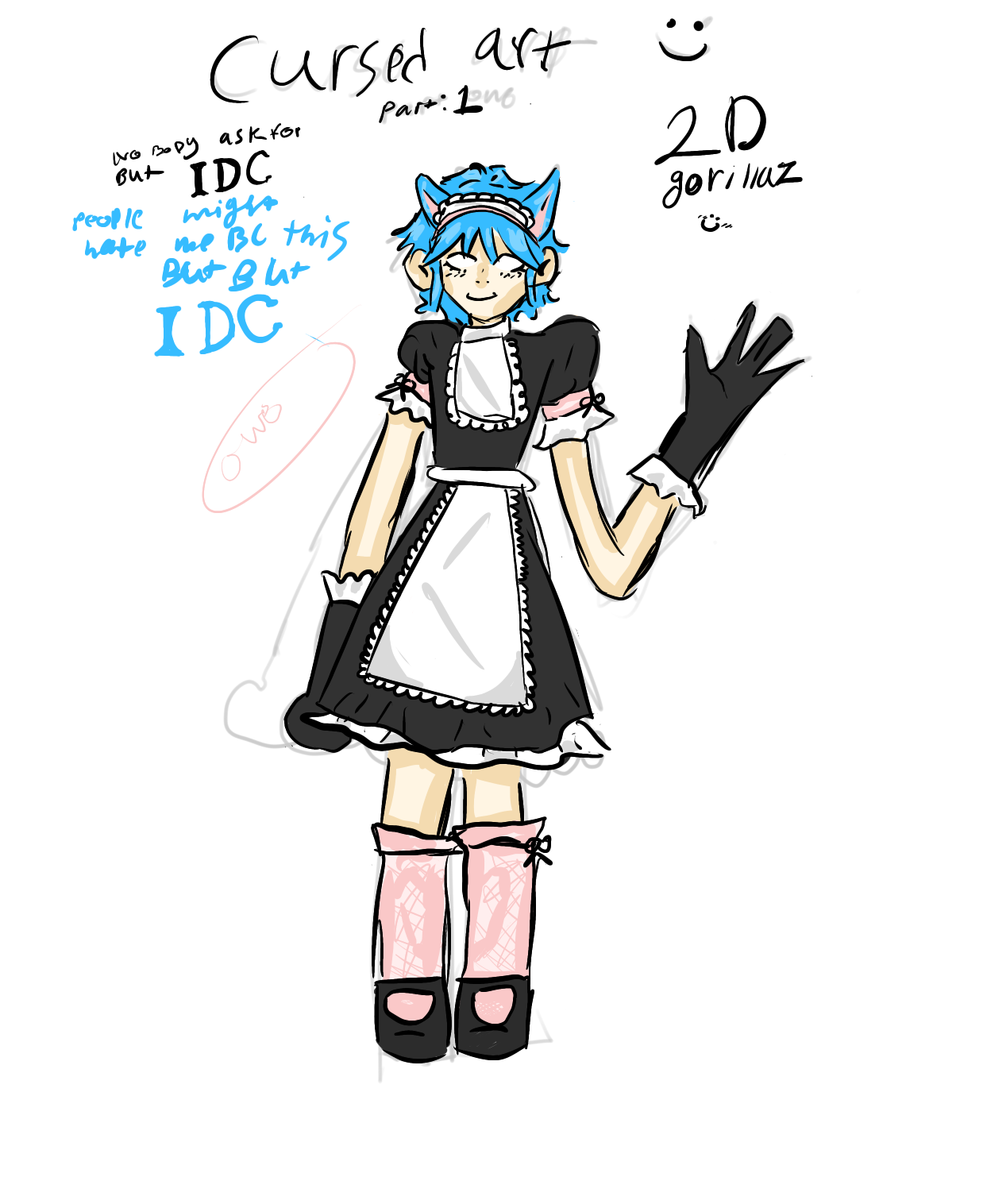 2D in a maid dress - ibisPaint